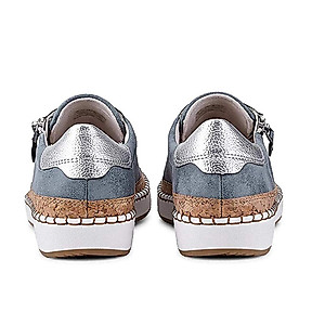 TUU Ladies Printing Flat Round Toe Tie up Large Size Slip-on Casual Shoes