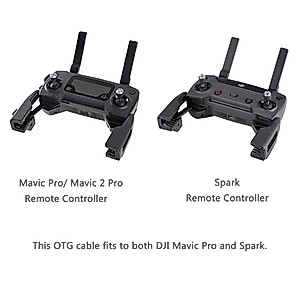 AxPower OTG Micro USB to iPhone iOS Cable 1ft Connector for DJI Spark Mavic Mini Mavic Pro Mavic 2 Pro Zoom Air Reverse Data Cable for iPhone 7 8 X