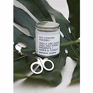 Anecdote Candles – Mid Century Modern Glass Jar Candle – Amber and Vanilla – Coconut Soy Wax – Non Toxic Scented Candle – Made in USA – Luxury Candles for Home – 7.8 Ounces