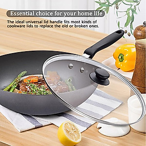 Quacc 3pcs Pot Lid Knobs Universal Replacement Pan Lid Cover Knob for Kinds Kitchen Cookware Pot Lids (Black)