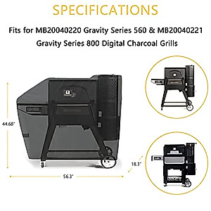 SUPJOYES Grill Cover for Masterbuilt 560/800 Gravity Series Digital Charcoal Grill and Smoker, Heavy Duty Waterproof Grill Cover for MB20080220 Gravity Series