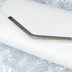 SHERCHPRY Large Mens Wallet White Clutch Evening Purse with Chain Strap for Women Ladies Wedding/Prom/Black- Tie Events Womens Wristlet Wallets