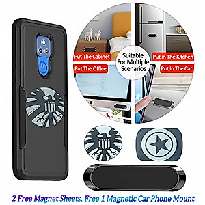 LMDAMZ for Galaxy S21 Ultra 6.8 Inch Double Layer Hybrid Military Grade Rugged Shock Resistant Drop Case with 1 PCS Magnetic Car Mount and 1 PCS HD Tempered Glass Screen Protector (Green)