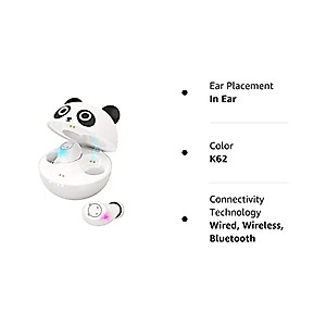 AMAFACE Panda Kids Earbuds Cute Wireless Earbuds and in-Ear Headphones Gifts for School Girls and Boys - Great for Kids who Listen to Songs, Study, Exercise and Love Animals,Headphone case White…