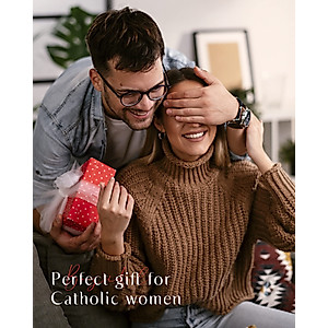 Bozidol Catholic Church Mass Veil Spanish Chapel Lace Mantilla Veil First Communion Head Covering for Girls (Black-Gold)