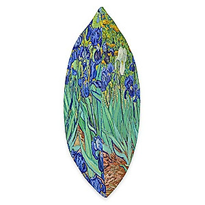 Vincent Van Gogh Irises Blue and Green Garden Art Accent Throw Pillow