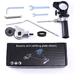 Electric Drill Shears Attachment Cutter Nibbler,Metal Nibbler Drill Attachment with Adapter, Electric Drill Shears, Metal Cutter Sheet Drill Attachment for Metal Cutting