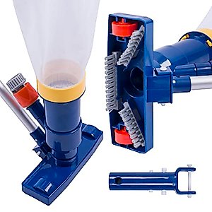 POOLAZA Portable Pool Vacuum Jet Underwater Cleaner (2023 Upgrade) with Brush & 56" Pole, Handheld Jet Pool Vacuum for Above Ground Pool, Underwater Pool Spa Jet Vacuum Cleaner, Attach to Garden Hose