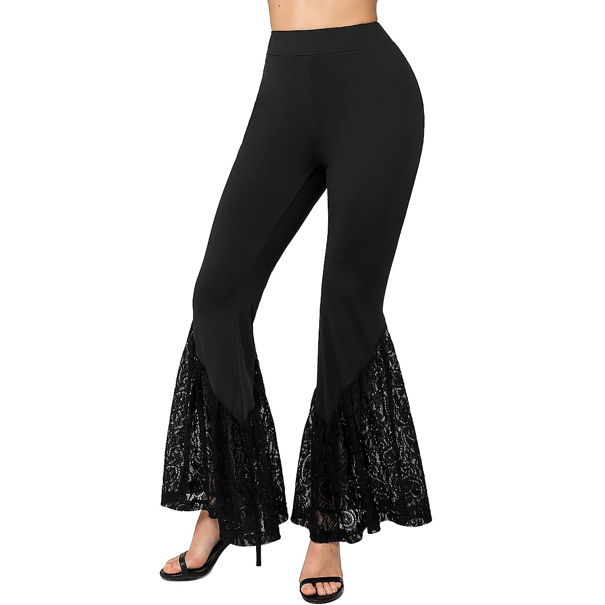 Yvette Bell Bottom Pants for Women Flare Leggings High Waist Wide Leg Bootcut Yoga Pants Tummy Control Dancing