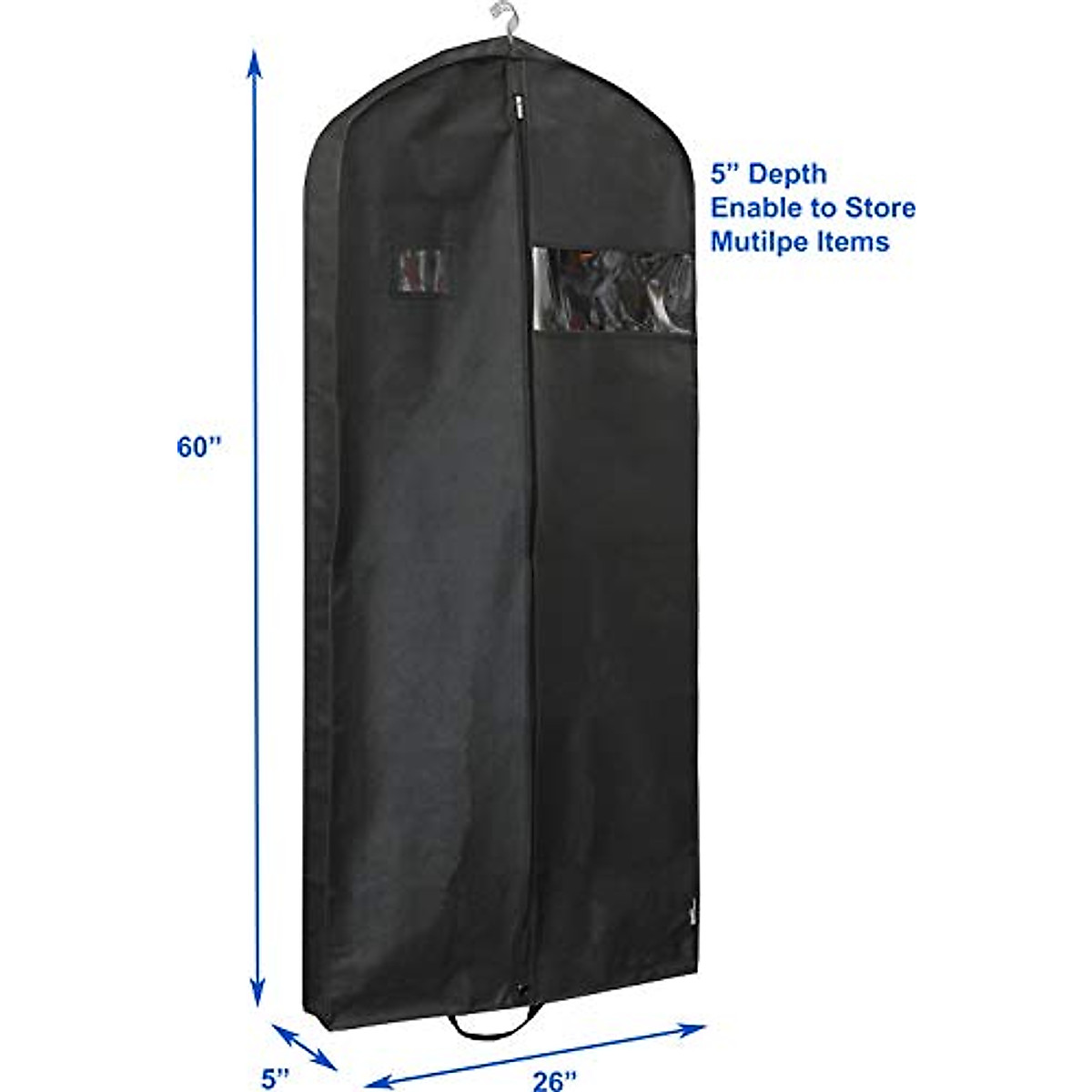 Simple Houseware 2 Pack Travel Garment Bag, Black