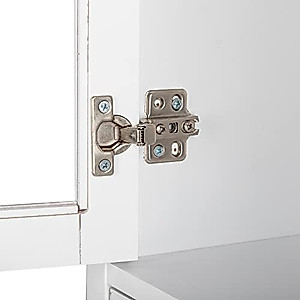 Karl home 4-Tier Bookcase Storage Cabinet, Freestanding Bookshelf with 4 Acrylic Doors 1 Drawer, Kitchen Pantry Bathroom Cabinet for Office Bedroom Dining Living Room, White 29.13" Lx13.78 Wx70.87 H