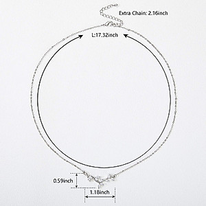 SWEETV Crystal Wedding Bridal Necklace for Brides, Cubic Zirconia Dainty Vine Pendant Necklace for Women, Bridesmaid Gift