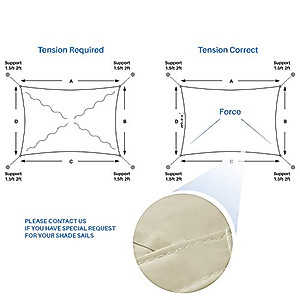 E&K Sunrise 12' x 12' Waterproof Sun Shade Sail-Beige Rectangle UV Block Durable Awning Perfect for Canopy Outdoor Garden Backyard-Customized