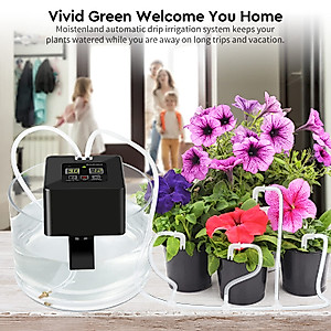 DIY Automatic Drip Irrigation Kit, Indoor Plants Self Watering System with Digital Programmable Water Timer for Potted Plants Vacation Plants Watering