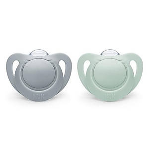 NUK | Orthodontic Pacifiers | Light Blue-Blue| 6-18 Months | Best Pacifier for Breastfed Babies | BPA Free | Shaped to Soothe Just Like Mom | 2-Pack (Blue)