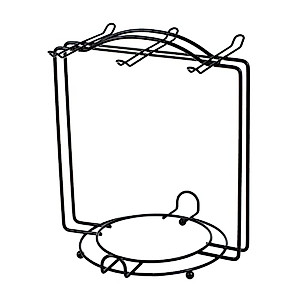 BUJIATANG 2 in 1 Tea Cup Holder Stand with Saucer Holder Stainless Steel Mug Tree Rack for 6 Mugs Metal Wire Coffee Cup Rack for Kitchen Black