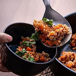 Cabilock Rice Paddle Spoon Non- Stick Food Serving Spoon Stainless Steel Rice Spoon Scoop Kitchen Utensils for Home Restaurant Hotel Silver