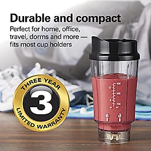 Hamilton Beach Personal Blender for Shakes and Smoothies with 14 Oz Travel Cup and Lid, Black (51101AV)