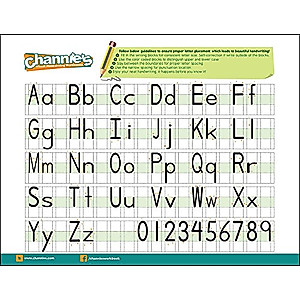 Channie’s My First Letters, Easy to Trace, Write, Color, and Learn Alphabet Practice Handwriting & Printing Workbook, 80 Pages Front & Back, 40 Sheets, Grades PreK - 1st, Size 8.5” x 11”