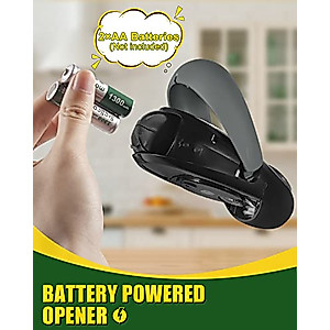 Smooth Edge Food-Safe Electric Can Opener, One-Touch Kitchen Can Opener Opens Almost Most Can Sizes, Good for Senior with Arthritis, Best Gift for Women, Battery Operated and Automatic Can Opener