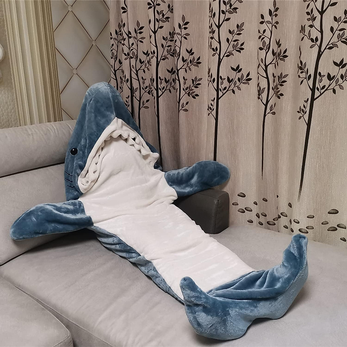 SunBritly Shark Blanket Kids Shark Sleeping Bag Shark Onesie Cosplay Shark Costume Shark Gifts(S,Please refer to the size chart before purchasing)