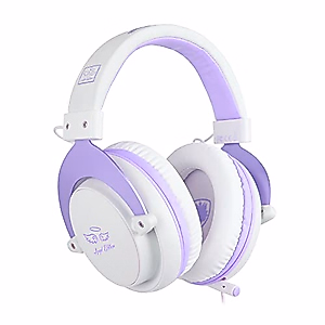 SADES MPOWER Stereo Gaming Headset for PS4, PC, Mobile, Noise Cancelling Over Ear Headphones with Retractable Flexible Mic & Soft Memory Earmuffs for Laptop Mac Games-Angel Edition Purple