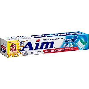Aim Aim Cavity Protection Toothpaste Mint Gel, 5.5 Ounce (Pack of 3)