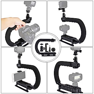 Baluue U-Shaped Portable C-Frame Set Gimble Stabilizer Cellphone Holder Handle Grip Video Action Stabilizer Low Position Video Stabilizer Mobile Holder Abs Camera Low Frame