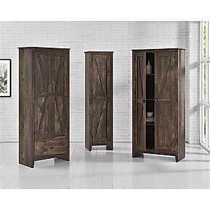 Ameriwood Home Farmington Wide Storage Cabinet, 31.5", Rustic