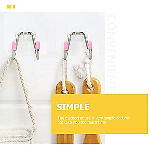 LIFKOME Wall Hooks for Hanging Heavy Duty Self Adhesive Hooks Waterproof Transparent Hooks Large Adhesive Hooks Sticky Wall Hooks Rustproof Stainless Steel Nail- Free Wall Hooks for Organization