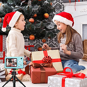 PUMIUI Digital Camera,48MP Kids Camera FHD 1080P,Vlogging Camera,Rechargeable Mini Camera with 32GB Card,Compact Portable Mini Rechargeable Camera Gifts for Students Teens Girls Boys Light-Blue