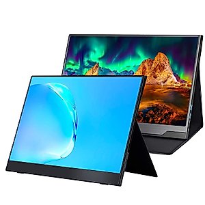 cocopar USB-C Portable Monitor Bundle [15.6inch 1080P&17.3inch 4K] HDR Zero Frame USB-C Computer Display with Dual Type-C Mini HDMI for Laptop PC Mac Surface Xbox PS4/5 Switch with Cover