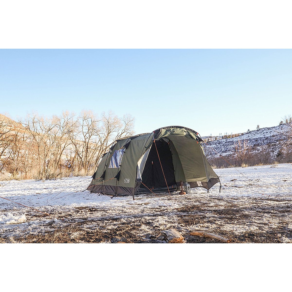 Crua Tri - 3 Person Insulated Tent, Waterproof and Windproof Tent with Warmth & Cooling Insulation Built-in for The 4 Seasons and Added Extendable Porch