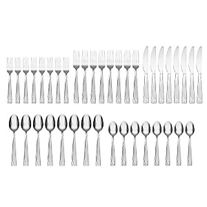 Cambridge Silversmiths Mena Sand 40-Piece with Chrome Buffet Flatware Set