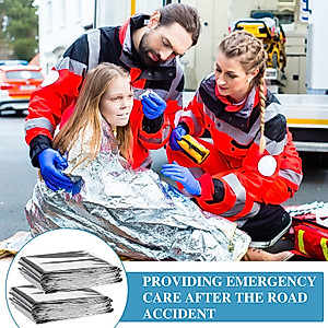 Emergency Blanket Bulk Foil Survival Thermal Blankets Pack Silver Foil Reflective Blankets for Cold Outdoors Camping Hiking First Aid Shelter Space Emergency Supplies Blanket Set (150 Pieces)