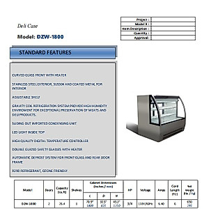 Evedy L Display Refrigerator, 26.4 Cu. Ft Curved GlassRefrigerator DisplayCase, Commercial Countertop Displaywith Adjustable Shelves, for Pastry Cake Beverage, 70.9” x 32.5” x 45.2”, Black/White