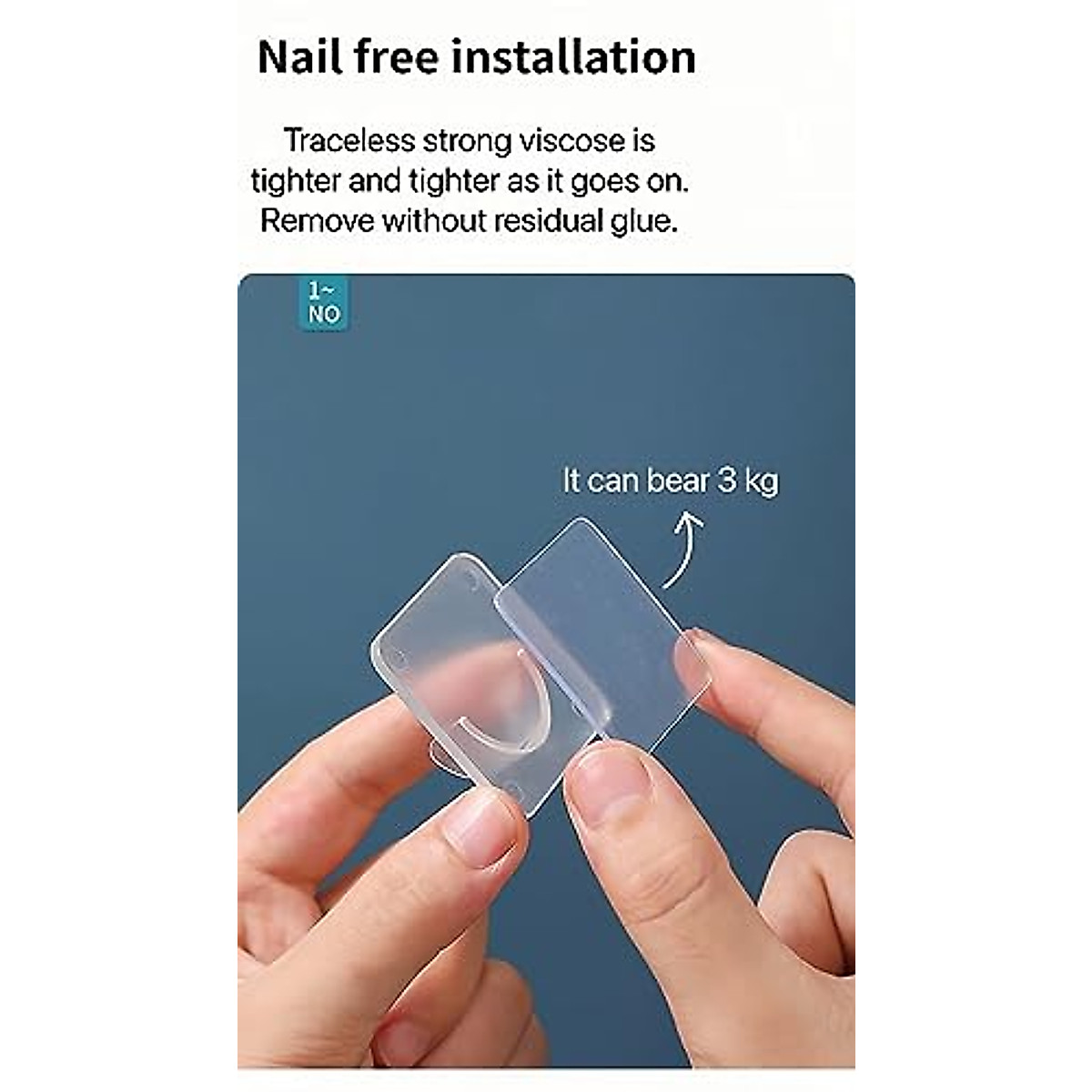 LADYMOON Adhesive Shower Curtain Rod Holder 4 Pack,Transparent Tension Bracket,No Drilling(Not Included Rod)（Only For Rods Less Than 1 Inch in Diameter at Both Ends）