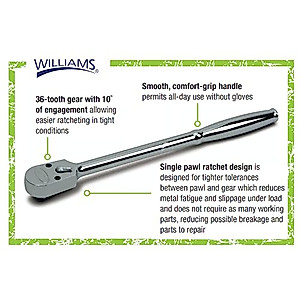 Williams B-52EHLA 3/8-Inch Drive Long Enclosed Head Ratchet