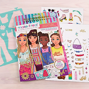 Make It Real - Fashion Design Sketchbook: Blooming Vibes - Fashion Sketchbook for Girls - Kids Fashion Design Kit - Fashion Designer Kits for Girls - Fashion Coloring Book for Girls 6-8-10-12-14