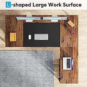 Tribesigns 63" L-Shaped Computer Desk with Mobile File Cabinet, Large Executive Office Desk with 3-Drawer Vertical Filing Cabinet, Business Furniture Sets for Home Office