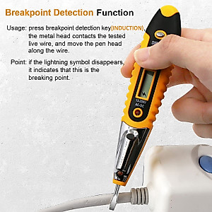 Smgda Digital Voltage Circuit Tester Pen 12V-220V DC & AC Voltage Detector NO Battery Intelligent Induction Electroprobe with LED Light for Home Repair and Detection