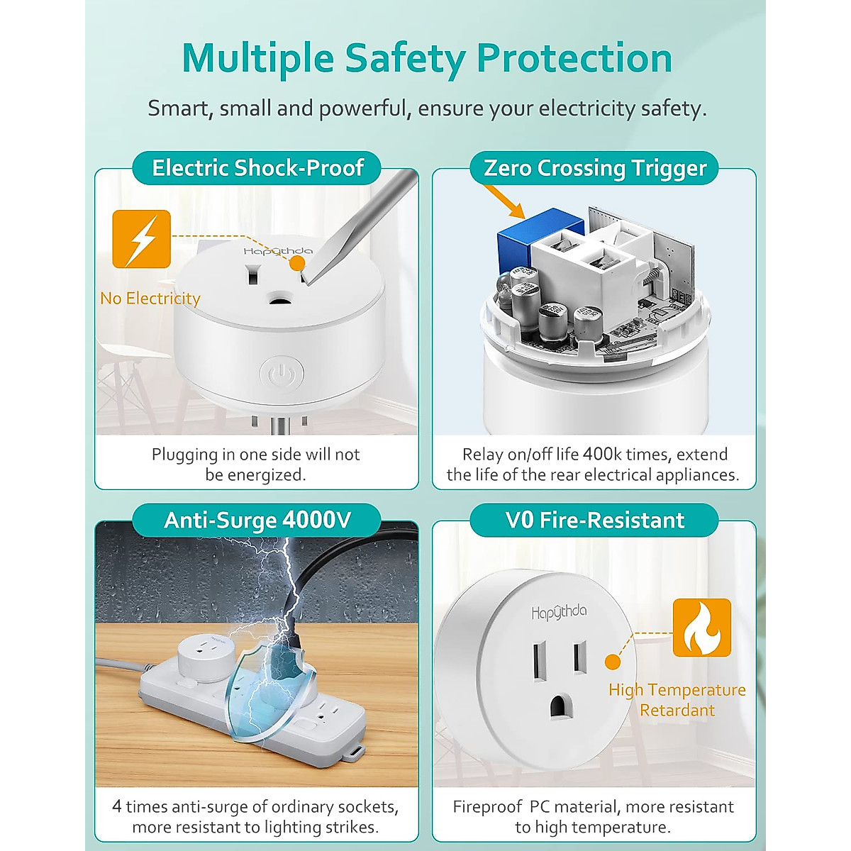 [2 Pack]HAPYTHDA Wireless Remote Control Outlet Plug, No Wiring Needed Remote Light Switches Kit, 500 Feet RF Range 275V/15A/1500W Electrical Remote Outlet for Light, Small Electrical Appliance