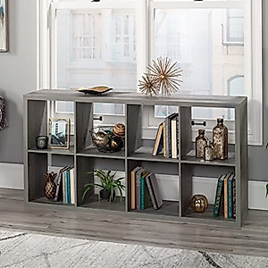 Sauder Miscellaneous Storage 8-Cube Organizer, L: 29.84" x W: 13.03" x H: 57.87", Mystic Oak