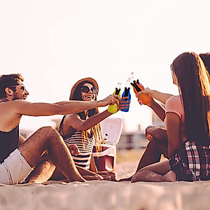 12 Pack Beer Bottle Cooler Sleeves Keep Drink Cold Zip-up Extra Thick Neoprene Insulated Sleeve Cover with Bottle Opener（12 Pack, Multi)