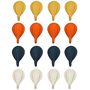Gullor HW032 Medium Utility Hooks, 16 Hooks, Strong Non-Marking Plastic Punch-Free Waterproof, Colored Hot-air Balloon Shape