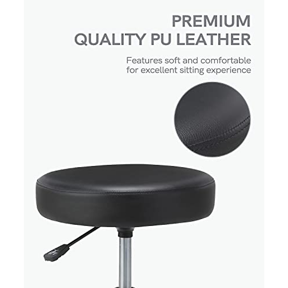 KLASIKA Rolling Drafting Stool Chair with Height Adjustable Base for Office and Massage Spa Medical Salon Tattoo Beauty Barber