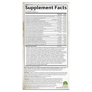 Garden of Life Organics Multivitamin for Women - Women's Once Daily Multi - 60 Tablets, Whole Food Multi with Iron, Biotin, Vegan Organic Vitamin for Women's Health, Energy Hair Skin and Nails
