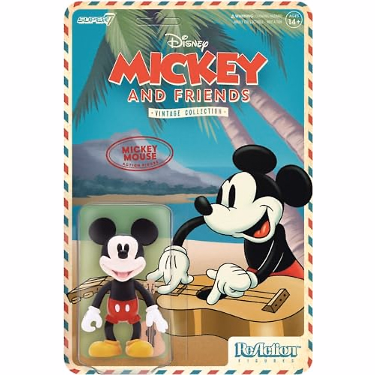Super7 Disney Hawaiian Holiday Bundle - Mickey, Minnie, Donald Duck, and Goofy - 3.75" Action Figure Classic Movie Collectibles and Retro Toys