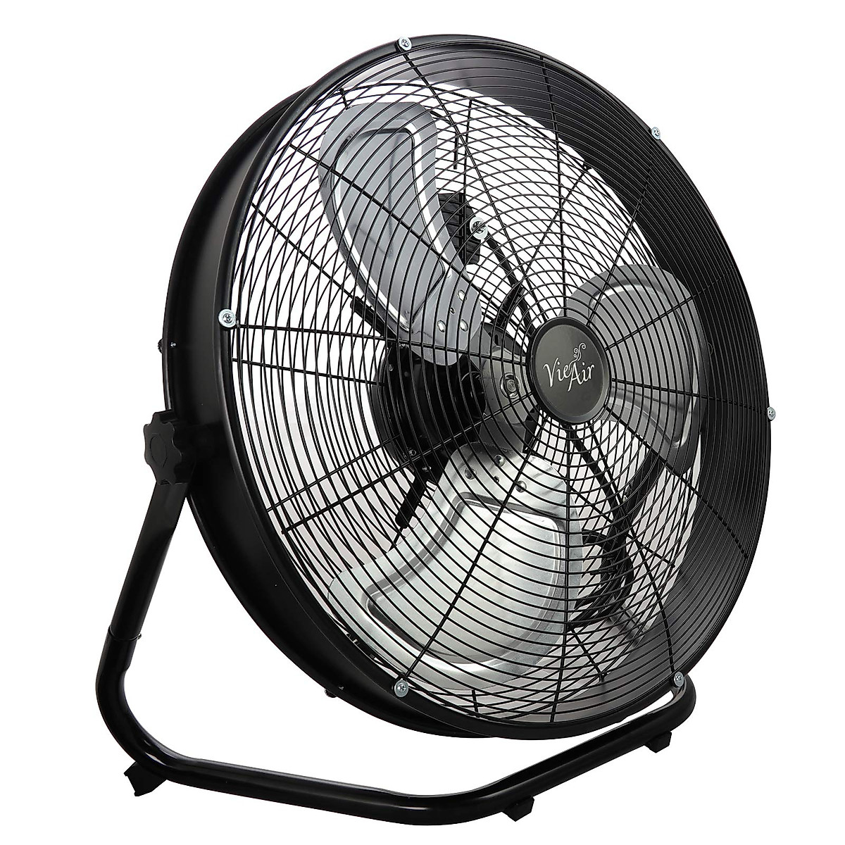 Vie Air VA-20W 20" Industrial Floor Drum Fan with 3 Speed, 360 Tilt Head, Black