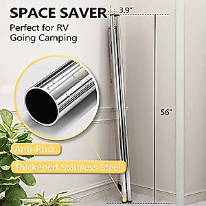 URYAN 95 Inches Clothes Drying Rack, Heavy Duty Stainless Steel Laundry Drying Rack Folding Indoor Outdoor, Portable Drying Rack Clothing, Blanket Rack Clothesline with 20 Windproof Hooks